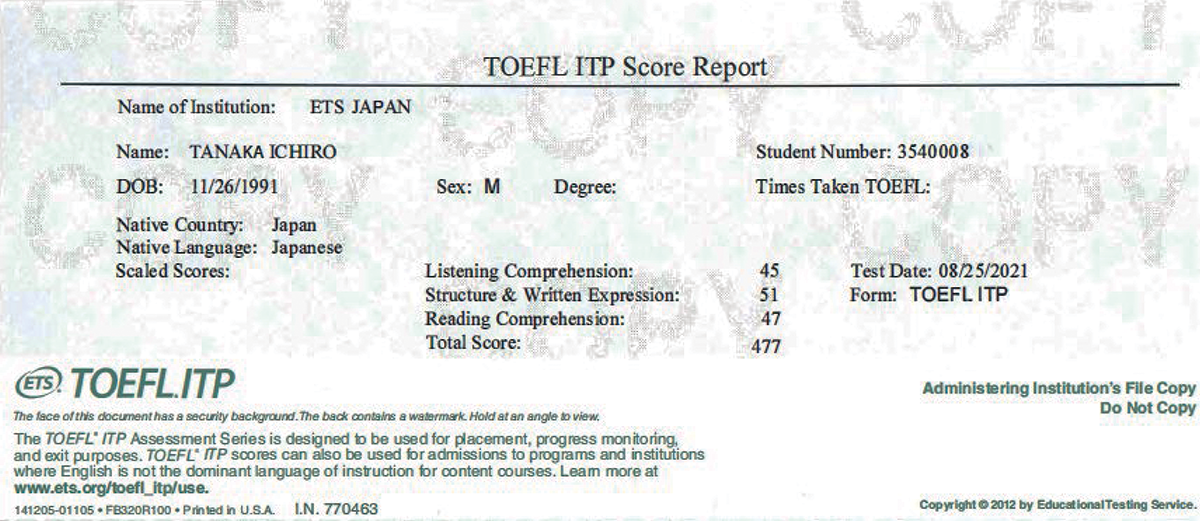 TOEFL ITP